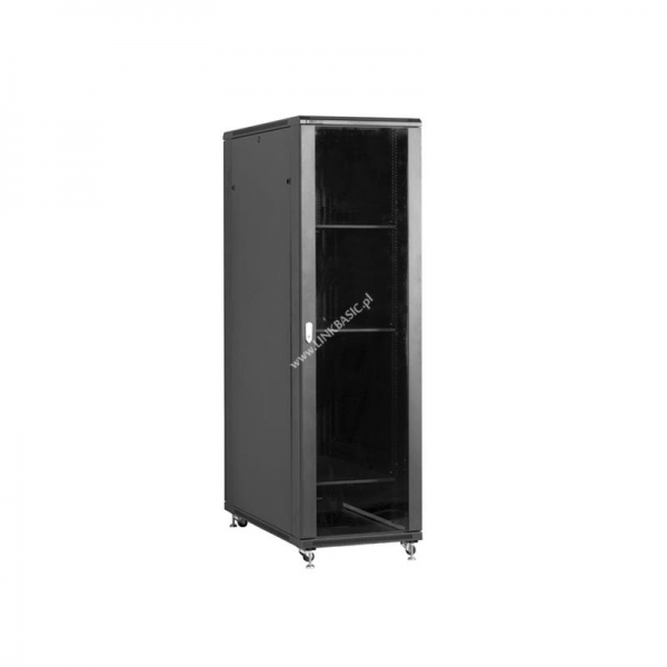 Linkbasic rack cabinet 19" 37U 600x1000mm füstüveges ajtó, fekete ...