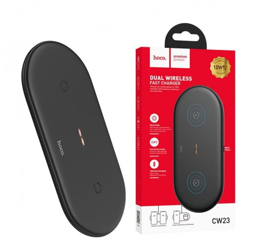 HOCO Wireless charger CW23 Dual power tabletop charging dock - bevachip.hu