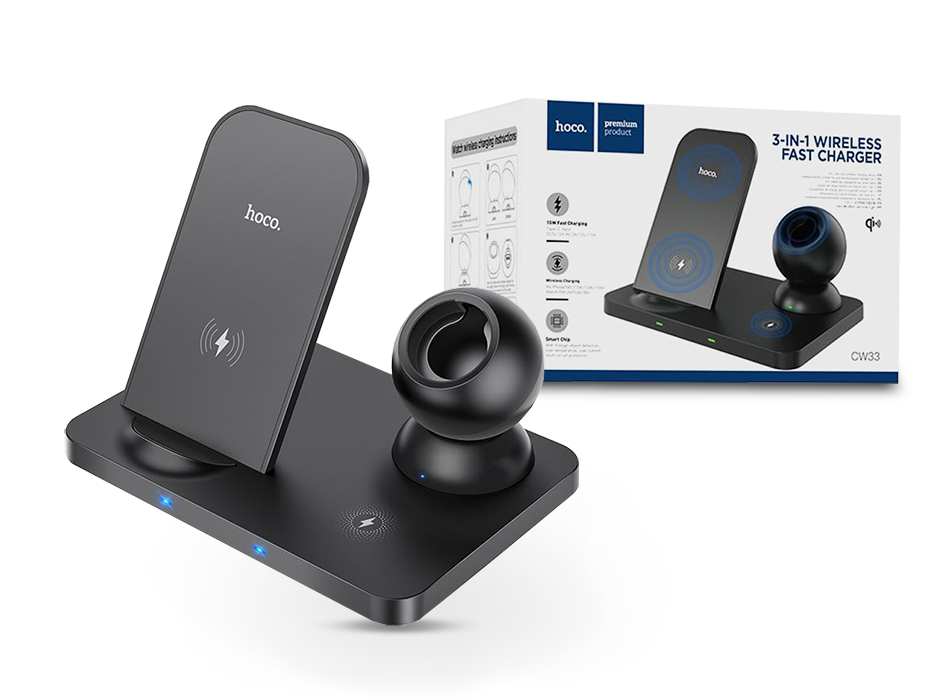 HOCO Qi univerzális vezeték nélküli töltő állomás - 15W - HOCO CW33 ...