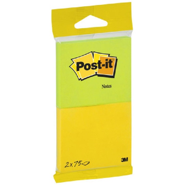 Post-it 6720YG 76x63mm 2x75lap bliszteres öntapadós színes jegyzettömb ...