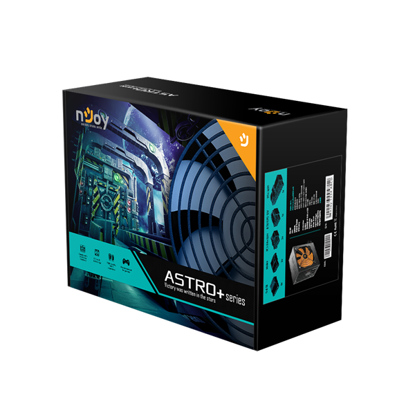 NJOY 550W Astro+ Series 12cm, 20+4, 80+ Bronze, Aktív PFC ...
